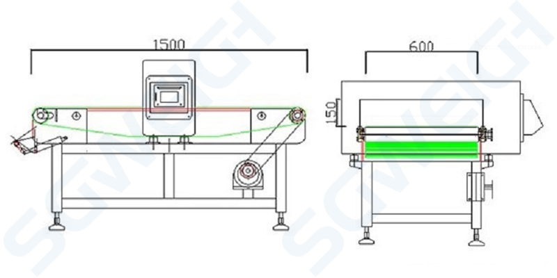 Advanced Bottle Packaging Line Conveyor Belt Metal Detector System